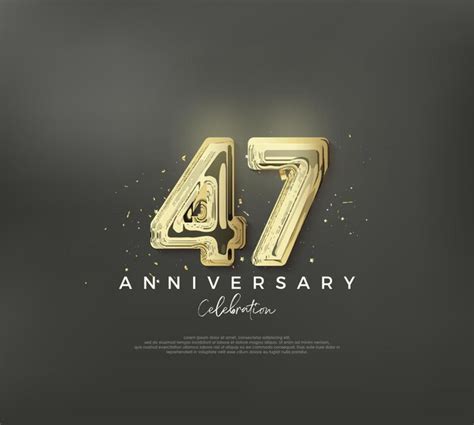 Número do 47º aniversário para comemorar um aniversário um design