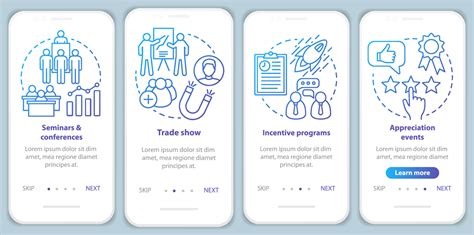 Corporate Event Management Onboarding Mobile App Page Screen With