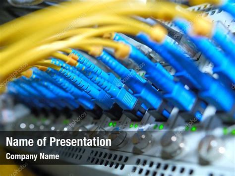 Patch Network Hub Cables Fiber Cables Powerpoint Template Patch