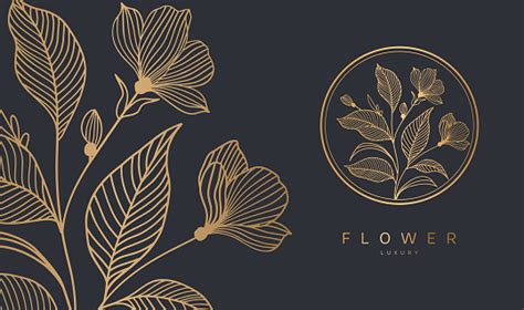 나뭇잎이 있는 검은색과 금색 엠블럼 보석 미용 및 패션 산업에 사용할 수 있습니다 로고 모노그램 초대장 전단지 메뉴 배경 또는 원하는 아이디어에 적합합니다 0명에 대한 스톡