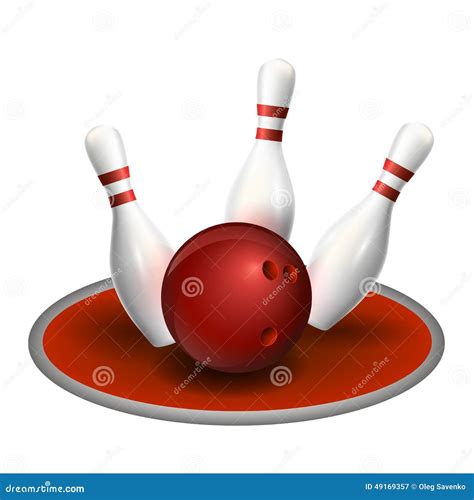 Bowling Ball And Pins Cartoon Vector 49169357