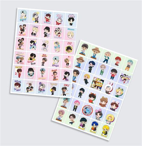 Bts Chibitinytan print N Cut BTS Stickers Instant Download Party Supplies Scrapbooking Dıy