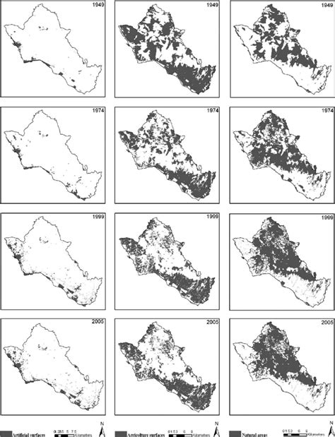 Spatial Distribution Of Three Land Cover Classes Left Artificial Download Scientific Diagram