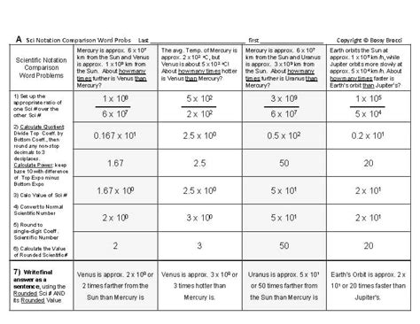 Scinot 07 Solving Comparison Word Problems Scientific Notation Ratios