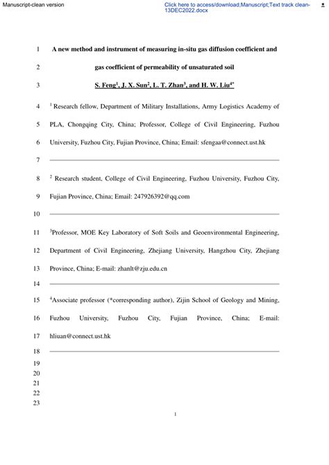 Pdf A New Method And Instrument For Measuring In Situ Gas Diffusion