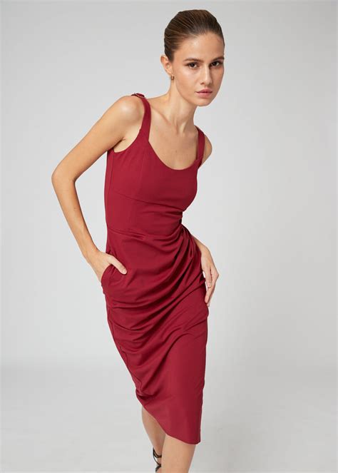 Aeon Dress In Burgundy As Intended