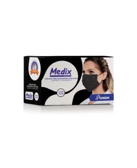 Mascara C Elastico Tripla Preta Cx C Und Medix