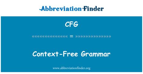 Cfg Definition Context Free Grammar Abbreviation Finder