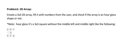 Solved Problem1 2d Arrays Create A 3x3 2d Array Fill It