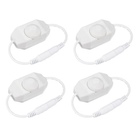Uxcell 12 24v Dc Pwm Rotary Inline Dimmer For Led Strips Lights White 4 Pack Walmart