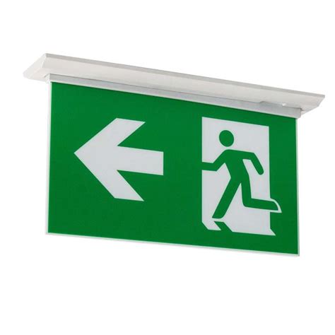 Ceiling Recessed Li Ion Battery Backup Rechargeable Led Emergency Exit Sign Emergency Exit