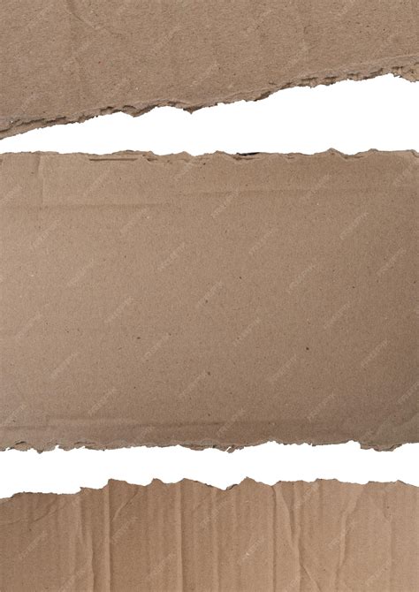 Juego De Papel Kraft Rasgado Aislado Sobre Fondo Blanco Trazados De