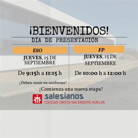 VUELTA A LAS CLASES DE ESO Y FP Salesianos Huelva