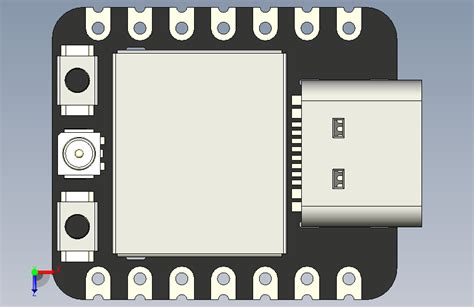 物联网迷你开发板Seeed Studios XIAO ESP32 STEP 模型图纸下载 懒石网