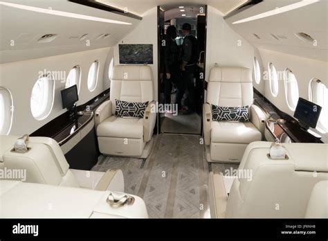 Paris France Jun 23 2017 Modern Interior Business Jet Dassault