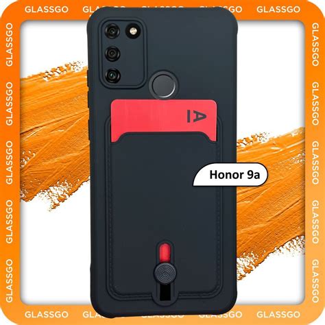 Чехол силиконовый черный на Honor 9a / для Хонор 9а с защитой камеры и ...