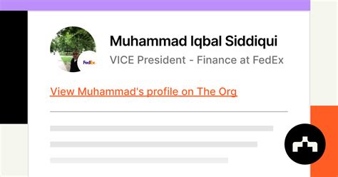 Muhammad Iqbal Siddiqui Vice President Finance At Fedex The Org