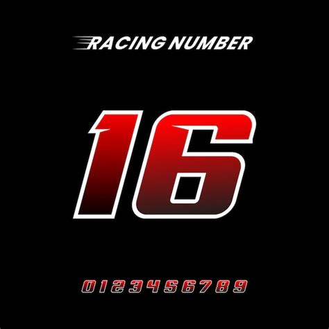 Premium Vector Sport Racing Number 16 Logo Design Vector