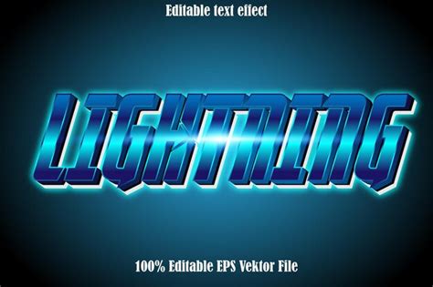 Premium Vector Editable Text Effect Lightning 3d Neon Style