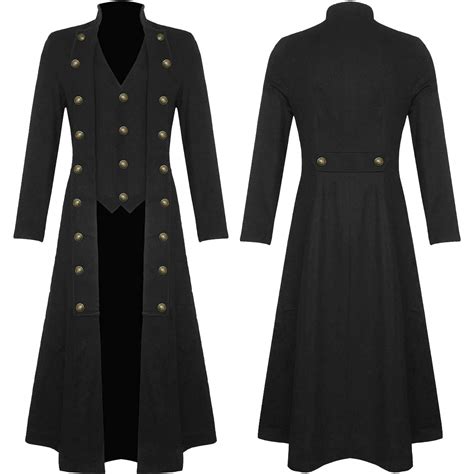 Tmoyzq Mens Gothic Steampunk Vintage Tailcoat Jacket Medieval