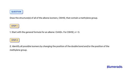 Solved Draw The Structure S Of All Of The Alkene Isomers C6h12 That Contain A Methylene Group