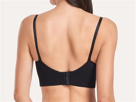 V Neck Lace Trim Bra With Back Closure Wireless Comfort Bra For