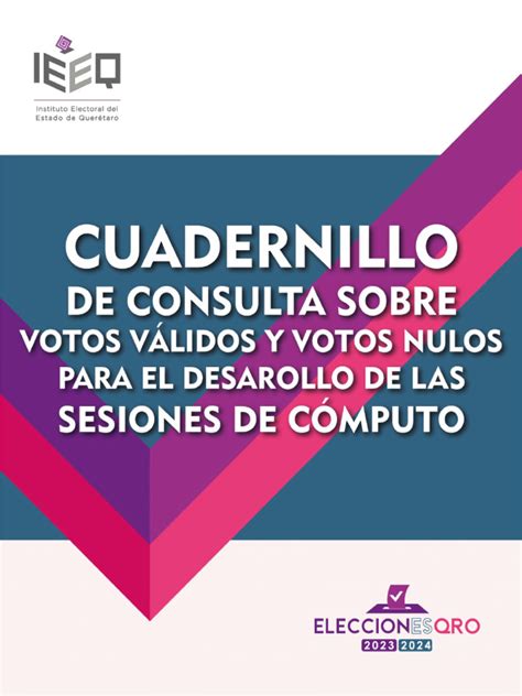 Cuadernillo De Consulta Sobre Votos Válidos Y Votos Nulos Pdf Votación Elecciones