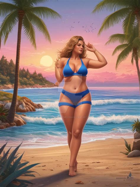 Fat Woman At The Tropical Beach Lady Babe Model 1 By Velvetharemelissa