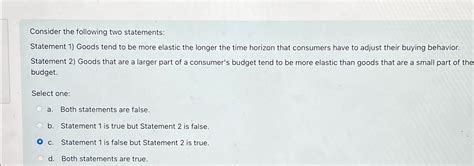solved consider the following two statements statement 1