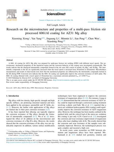 Pdf Research On The Microstructure And Properties Of A Multi Pass