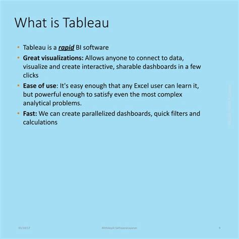 Introduction To Tableau Pptx Databases Computer Software And Applications