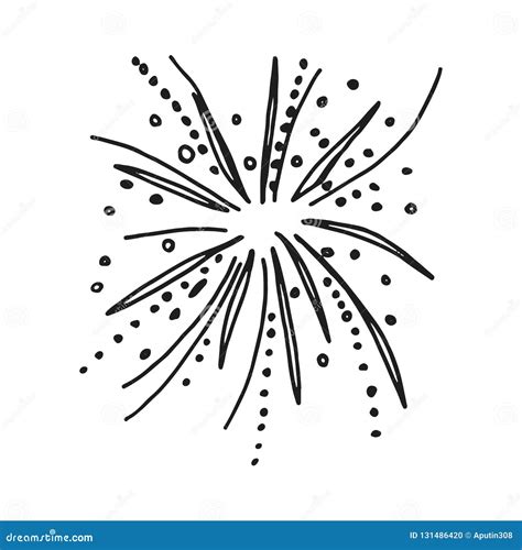 Firework Festive Icon Vector Sketch Isolated Object Stock Vector