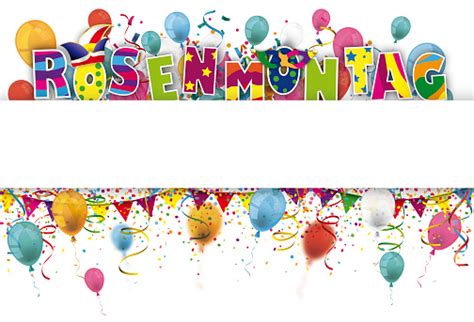 German Text Rosenmontag Translate Carnival Monday Eps 10 Vector File