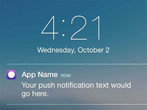 Ios Push Notification Template Sketch Push Notifications Push App