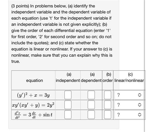 Solved 3 ﻿points ﻿in Problems Below A ﻿identify The