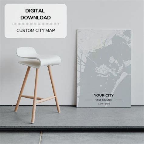 Printable Art Custom Map Custom City Map Digital Download Map Of Your