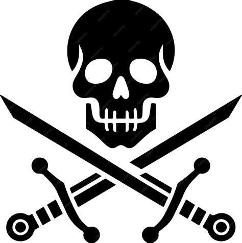 Premium Vector Skull With Crossed Sord Vector Icon Clipart Symbol
