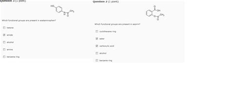 Paracetamol Structure Functional Groups