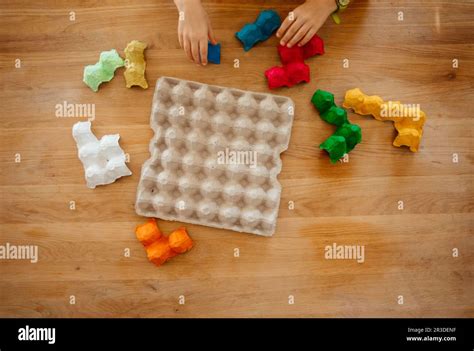 Top View Colored Paper Egg Tray Transferring Paper For Recycling Into
