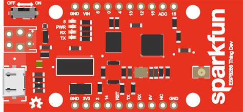 how to use sparkfun esp8266 thing dev board pinouts specs and