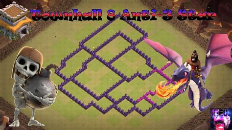 Th8 Anti 3 Star War Base With Replays Clash Of Clans Coc 2019 Youtube