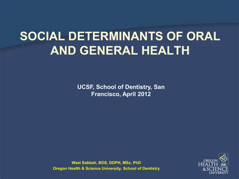 Social Determinants Of Oral And General Health