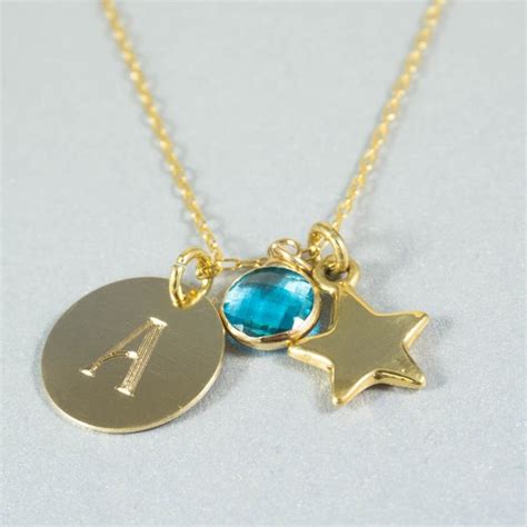 December Birthstone Necklace Gold Blue Topaz Necklace With