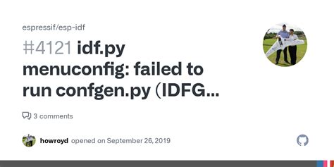 Idf Py Menuconfig Failed To Run Confgen Py Idfgh Issue
