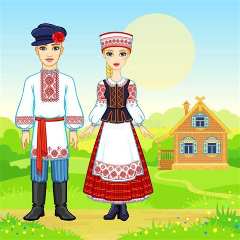 Slavic People Animation Portrait Of The Russian And Ukrainian Woman In