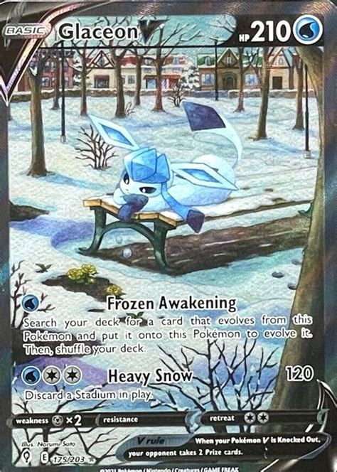 Glaceon V 2021 Sword And Shield Evolving Skies 175203 Holo Alternate