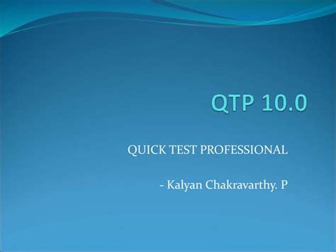 Qtp 100kalyan Chakravarthyppt