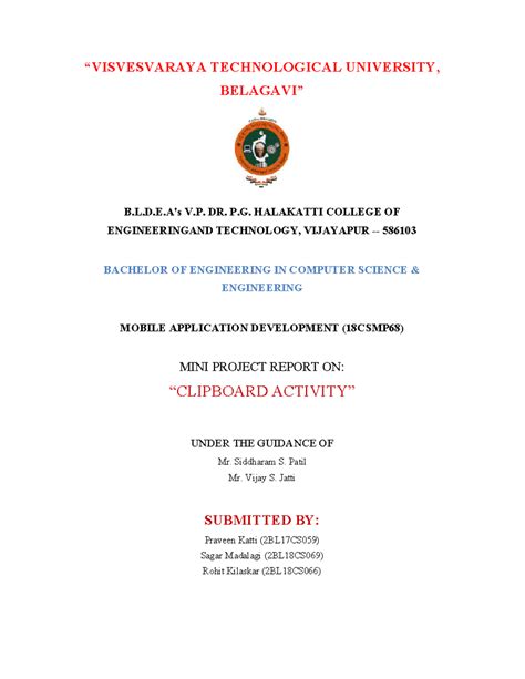 mad lab mini project “visvesvaraya technological university belagavi