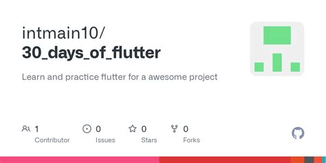 github intmain10 30 days of flutter learn and practice flutter for a