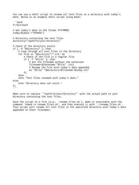 Shell Script To Rename All Text Files Pdf